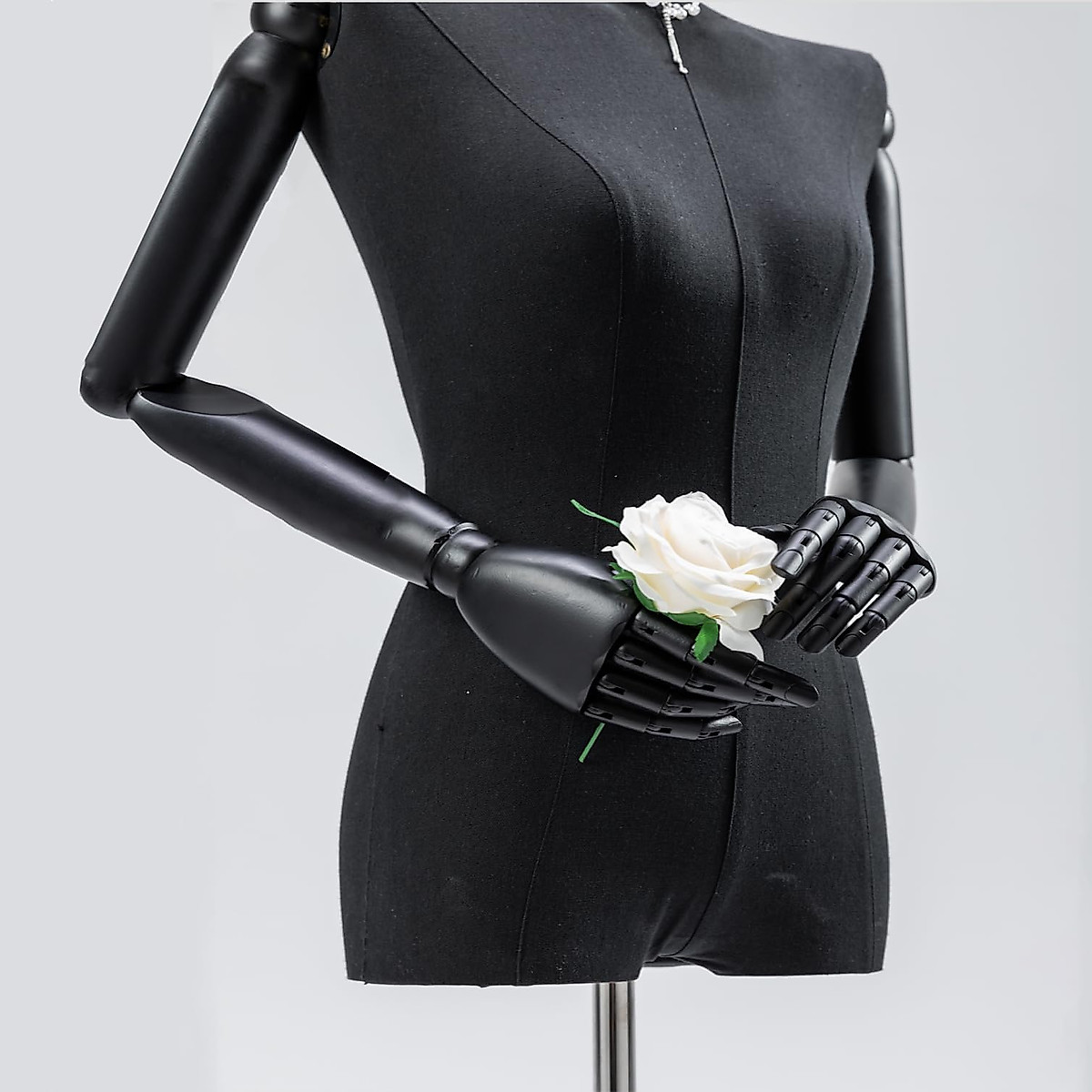 Female Dress Form Mannequin Torso, Adjustable Height 47-78 inch, Manikin Body Model with Rectangle Metal Base, Detachable Arms & Head, for Clothing Dress Jewelry Display Sewing