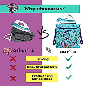 Wetrybest Portable Toy Storage Organizer and Play Mat for kids - Girls Mermaid playroom organization and storage - Building bricks bin for toys box with lid - Keep your room clean-Quick tidy up