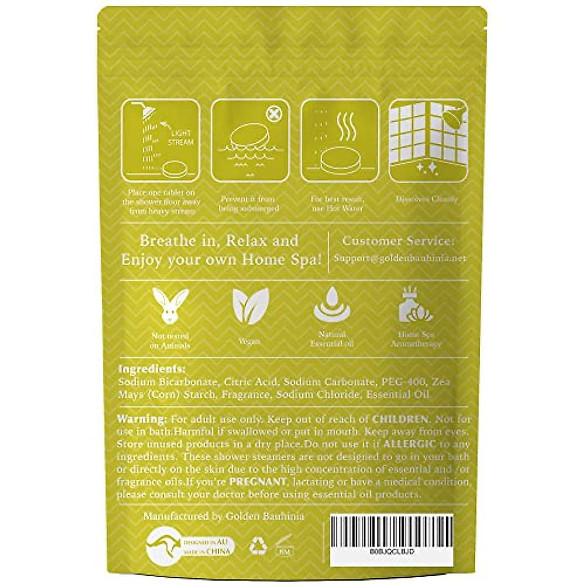 GoldenBauhinia Shower Steamers Aromatherapy - 16 Count Shower Bath Bombs for Women, Essential Oil Stress Relief and Relaxation Shower Tablets Gifts for Women and Men (Lemon)