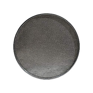 Christopher Knight Home Rache Modern Round Coffee Table with Hammered Iron, Silver, 26. 00” L x 26. 00” W x 17. 25” H