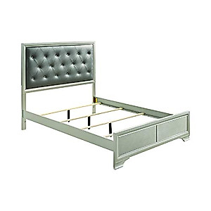 Coaster Home Furnishings Salford Queen Panel Bed Metallic Sterling and Charcoal Grey