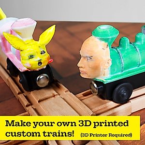 Wooden Custom Camera Car - Make Tracking Shots with Action Camera Mount Accessory - Compatible with GoPro Hero, Session, Gopro Max, Insta360, Xiaomi Yi DJI AKASO Campark - Make 3D Printed Trains