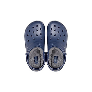 Crocs Unisex-Adult Classic Lined Clog, Navy/Charcoal, 13 Women/11 Men
