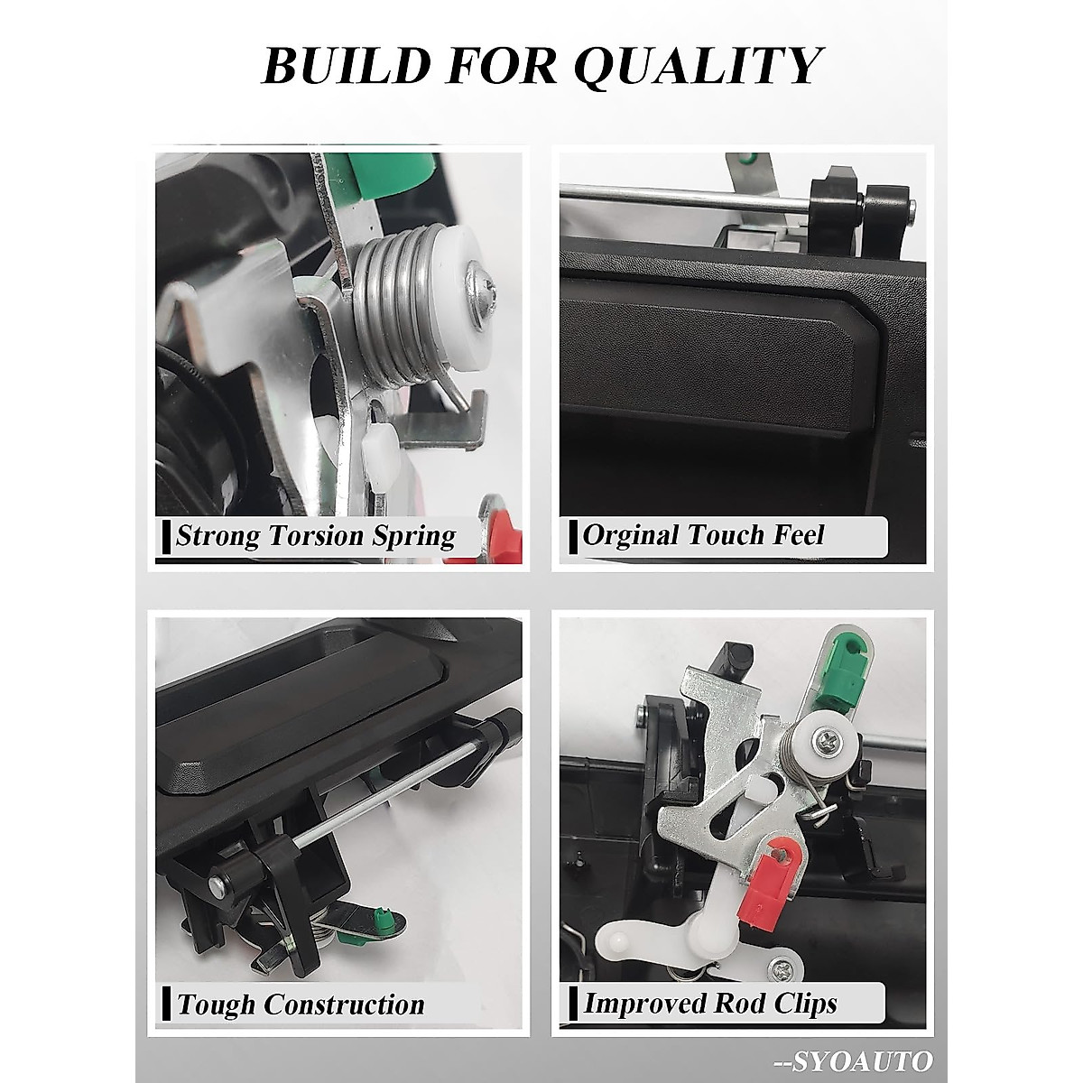 SYOAUTO Tailgate Handle for 2014-2019 Toyota Tundra and 2016-2020 Toyota Tacoma Liftgate Latch Handle with Rear Camera Hole Replaces# 69090-0C090, 69090-0C091