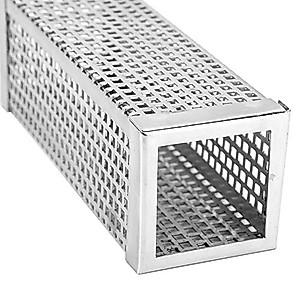 Oyunngs BBQ Smoker Tube, 304 Stainless Steel Sqre BBQ Grill Smoker Tube Tools Ouoor Barbecue Aessory for Electric Charcoal Grill of Any Size 6X2In