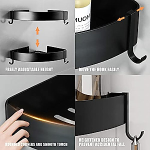 FRABERY 2 Layer Shower Corner Shelves, Adhesive Shelf Shower Organizer, Bathroom Corner Shower Caddy, Wall Corner Shelf-No Drilling (Height:1.38inch)