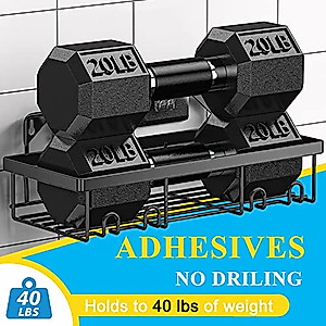 Auchic Shower Caddy,Shower Shelves [6 Pack],Adhesive Bathroom Shower Organizer Suction,No Drilling,Rustproof Stainless Steel Shower Soap Holder for Inside Shower,Black