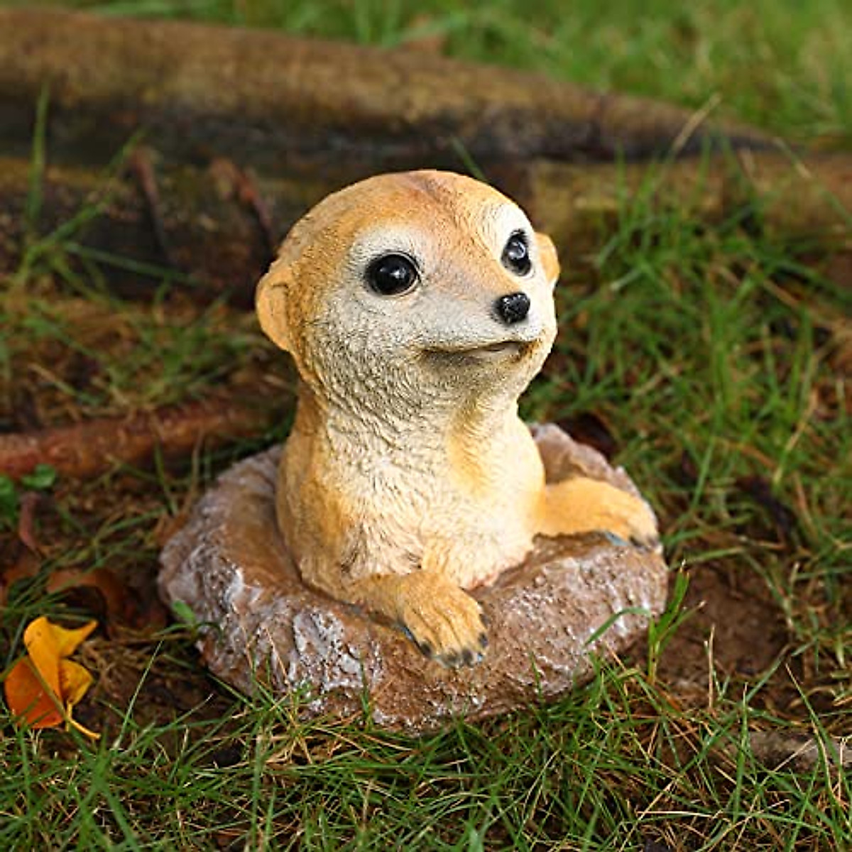 BLLTLLW Meerkat Statue Garden Decor Lawn Animal Art Sculpture Ourdoor Decoration Funny Yard Ornaments Resin Figurine for Garden or Home 5.3inch