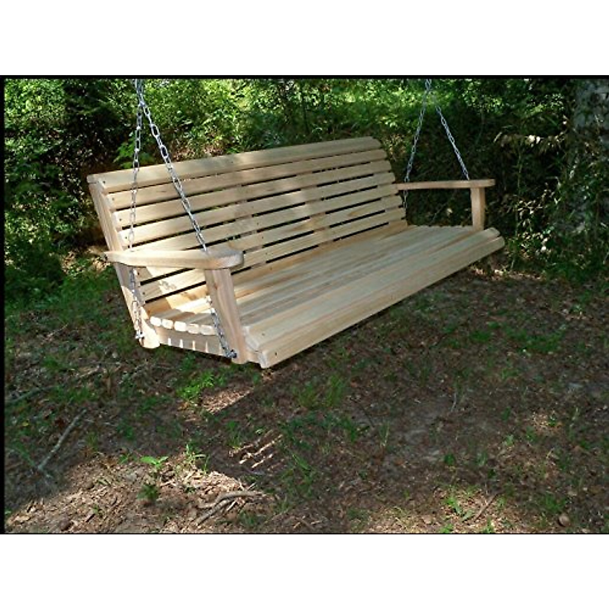 5 Ft ROLL BACK PORCH SWING made from Rot-resistant Select Louisiana Cypress Eternal Wood Made in the USA - Green Furniture - GO GREEN