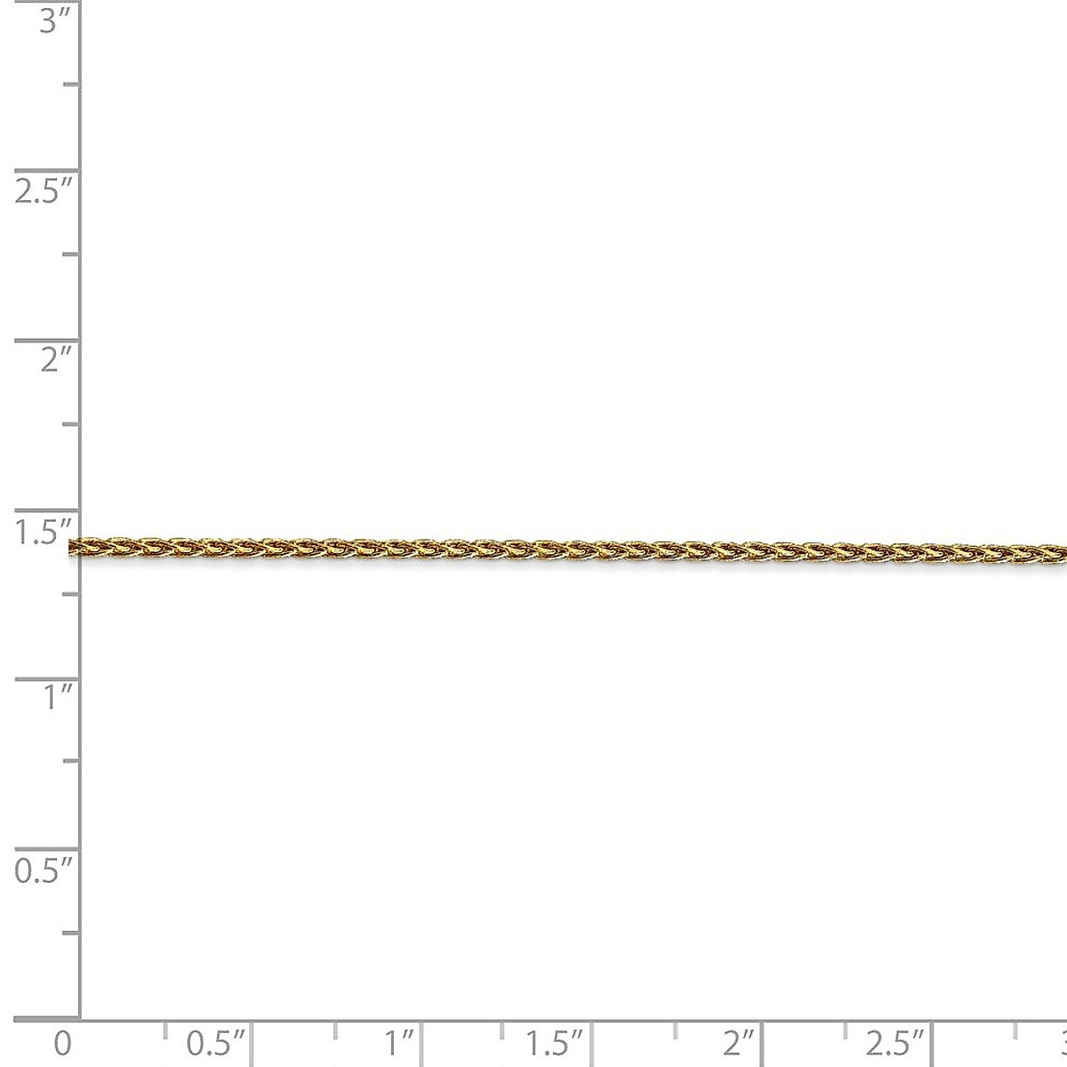 The Black Bow 1.5mm, 14k Yellow Gold, Solid Parisian Wheat Chain Necklace, 16 Inch