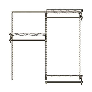 Knape & Vogt Culture 4 Ft. Steel Closet Organization System with, 3 Champagne Nickel Wire Shelves