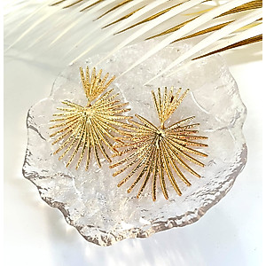 WAINIS African Collar Choker Necklace Earrings Bangle Set for Women Gold Statement Tooth Shape Tribal African Jewelry