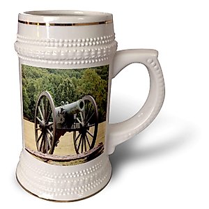 3dRose Civil War Cannon - Stein Mug, 18oz , 22oz, White
