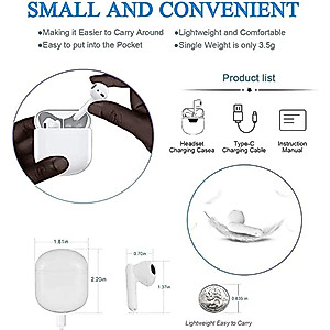 Wireless Earbud Bluetooth 5.0 Headphones Noise Cancelling Air Buds Pods 3D Stereo Ear pods in-Ear Ear Buds with Deep Bass Earphones Sport Headsets for airpod Android/Samsung/Apple iPhone