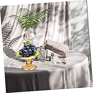 Didiseaon 3pcs Platter Candy Kitchen Food Storage Nuts Bowl Fruit Golden Snack Stand Trifle Metal Household Center Dessert Iron Pan Display Dish Plates for Container Rack Round Footed