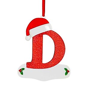 IAMAGOODLADY Christmas Decorations,Christmas Tree Decorations 26 English Letters Ornaments DIY Xmas Tree Hanging Decor Single Letter with Christmas Hat Chrsitmas Decorations 2023
