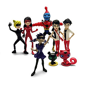 Cartoon-Inspired Ladybug and Cat Noir (Set of 8 pcs), Action Figures, Toys
