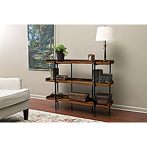 OneSpace Modern Wood and Steel 3-Shelf Display, Cherry