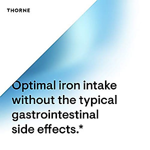 Thorne Iron Bisglycinate - 25 mg - Optimal Absorption - Support Red Blood Cell Formation - Fight Fatigue and Other Symptoms of Iron Deficiency - NSF Certified for Sport - Gluten-Free - 60 Capsules