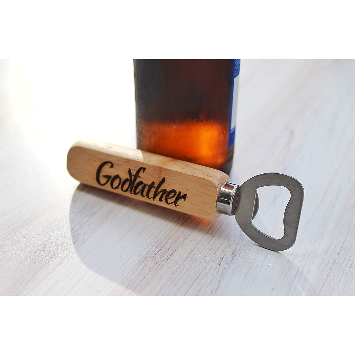 Personalized Wooden Godfather Bottle Opener Gift For Him, Godfather Proposal Gift Idea
