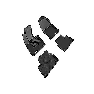 3D MAXpider Custom Fit Kagu Floor Mat (Black) Compatible with Volvo S60/V60 Plug-in Hybrid 2019-2023 - Full Set