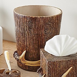 BLACK FOREST DECOR Buck Mountain Antler Waste Basket