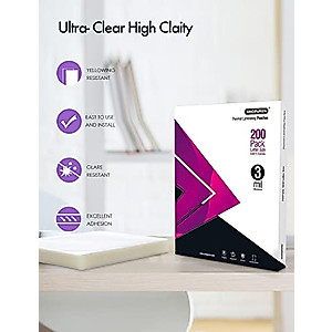 SINOPUREN Thermal Laminating Pouches, 3mil Laminating Sheets, 8.9x11.4 Inches, Letter Size, HeatSeal, Clear (200pack)