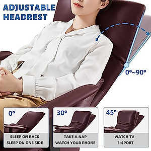 FIBO Gravity-Sensing Executive Home Ergonomic Office Chair Reclining Office Chair with Foot Rest & Headrest, High-Back PU Leather Computer Desk Chairs with Back & Lumbar Support Task Chair, Red