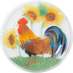 Pavilion- Rooster Sunflower 11" Round Serving Plate