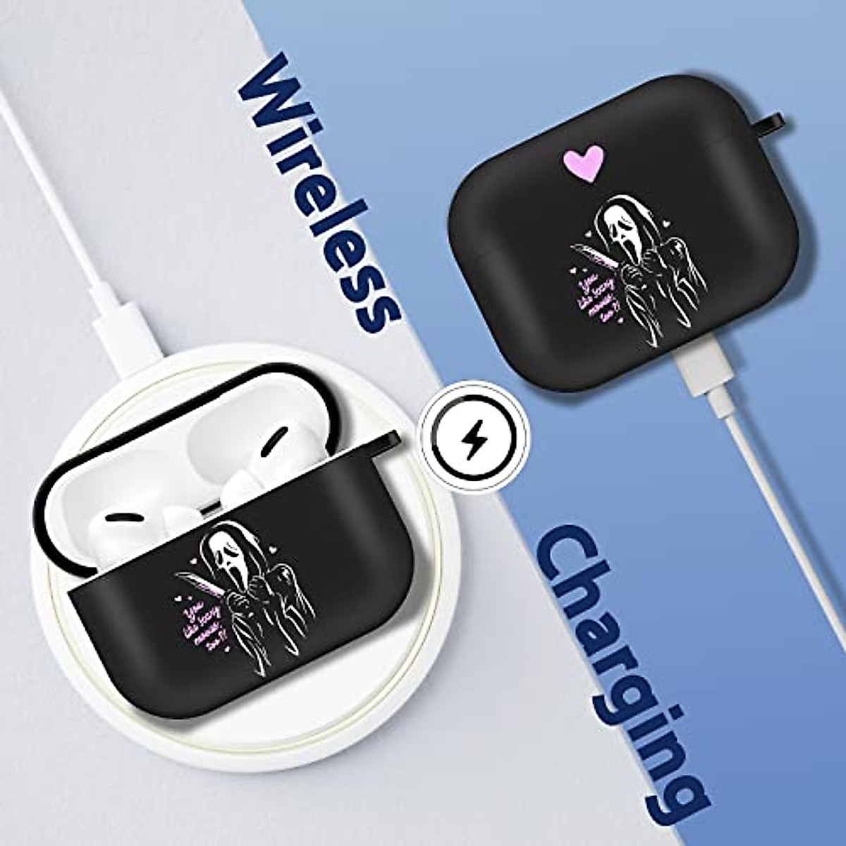 Ulirath for AirPod Pro 2019 /Pro 2 Case 2022 Skull Unique Design Cases Scary Cute for AirPods Air Pods Pro 2nd Design Skeleton Cover Cases Skin for Boys Girls Kids Skull