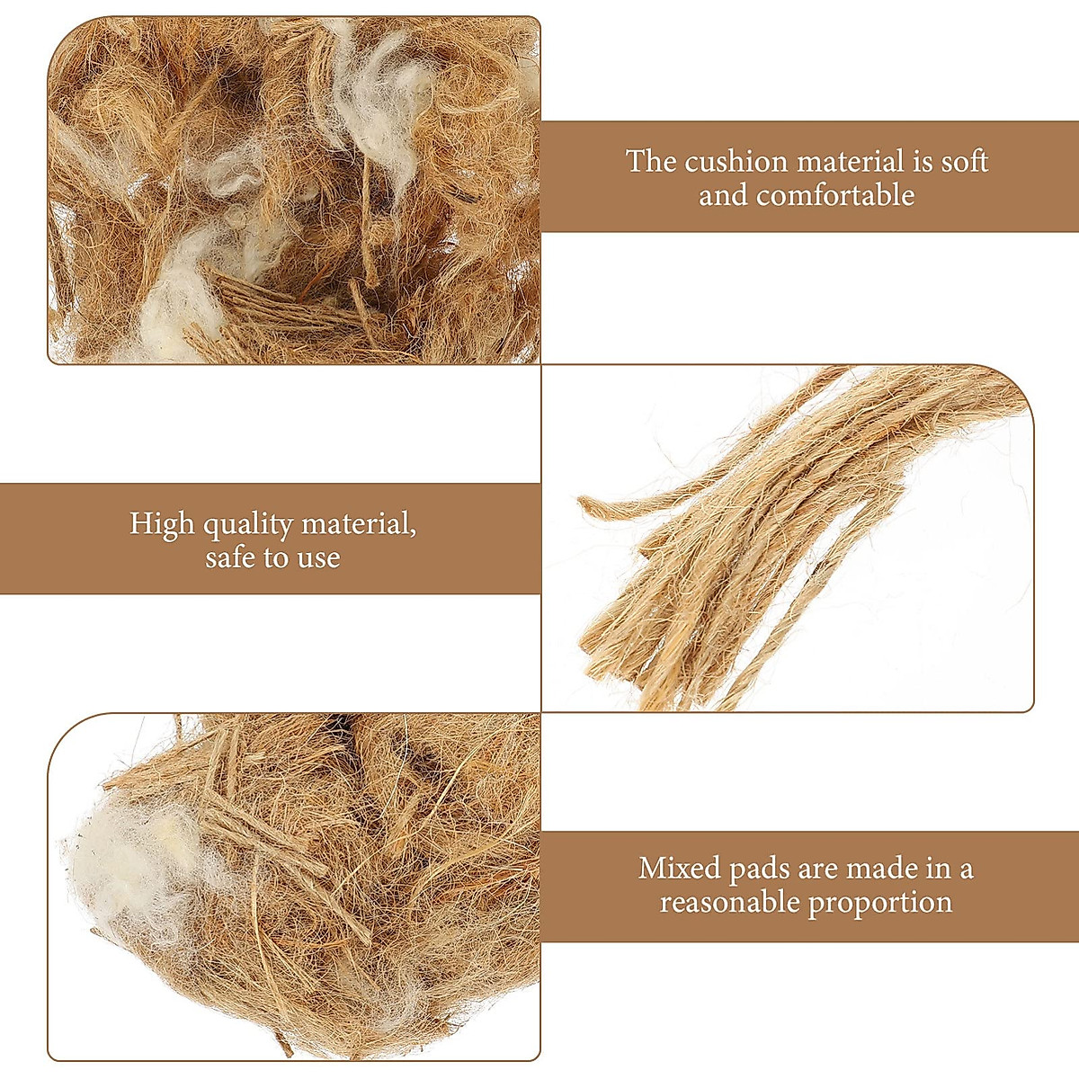 POPETPOP Bird Box 1 Bag Bird Nesting Pad Husk Fiber Bird Nesting Material Box Pads for Hens Chicken Birds (As Shown) Chicken Nesting Pads