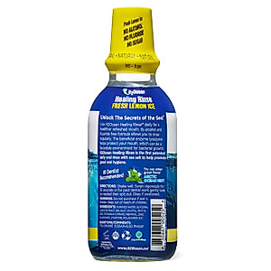 H2Ocean Healing Rinse Natural Sea Salt Oral Care - Mouth Rinse for Oral Care - Great for Piercings, Sore Throats & Gum Health - Alcohol- & Fluoride-Free Mouthwash - Lemon Ice, 16 oz