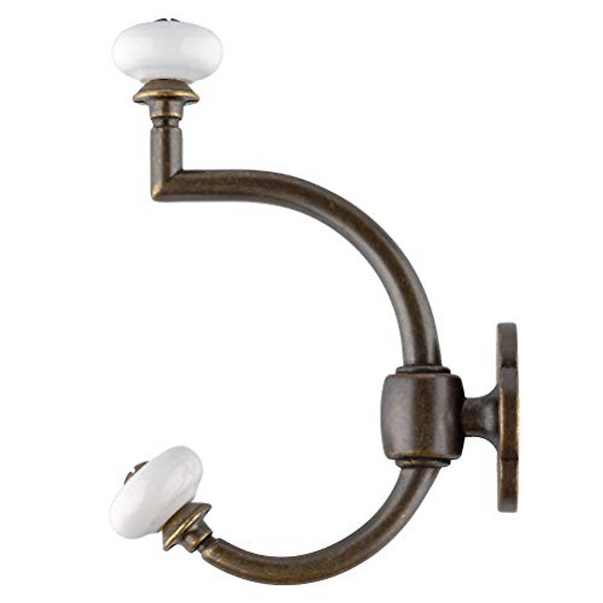 UNIQANTIQ HARDWARE SUPPLY Antique Finished with Porcelain Ball Hat and Coat Hall Tree Hook | Double Hat and Coat Hook | Wall, Hall Tree, Rack Mount Vintage Coat Hooks for Hanging Garment | A-23 (1)