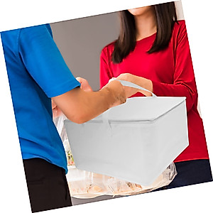 Anneome Cake Insulation Bag Bbq Lunch Thermal Bag Insulated Food Carrier Tote Bags Outdoor Lunch Bag Travel Insulated Bag Heated Pizza Bags Meal Bag Pizza Bag Cloth White