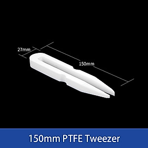 PTFE Sampling Tweezers, Thickened PTFE Teflon Tweezers, Resistant To Strong Acid And Alkali, 100~300mm Length (150ml)