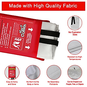 Mart Cobra Fire Blanket for Home Safety x4 Emergency Fire Blanket for Kitchen Fiberglass Fire Blankets Fireproof Blanket House Fire Safety Flame Retardant Fabric Home Safety Tarp Grease Spray