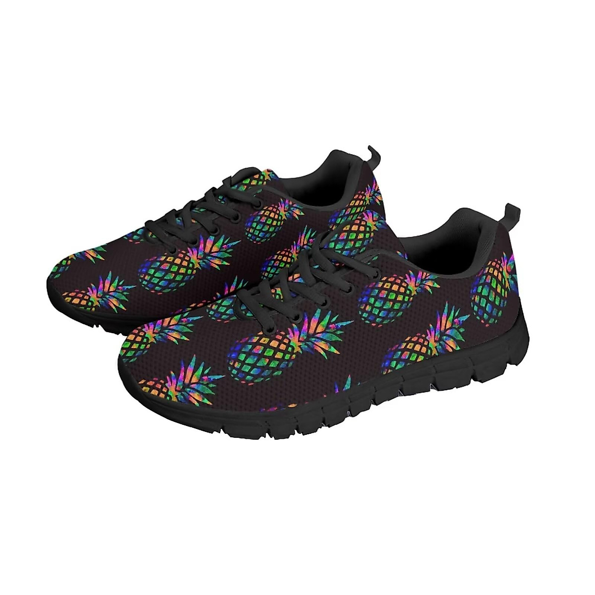 Colorful Pineapple Slip On Sneaker Women Running Shoes Breathable Workout Shoes Lightweight Gym Sneakers