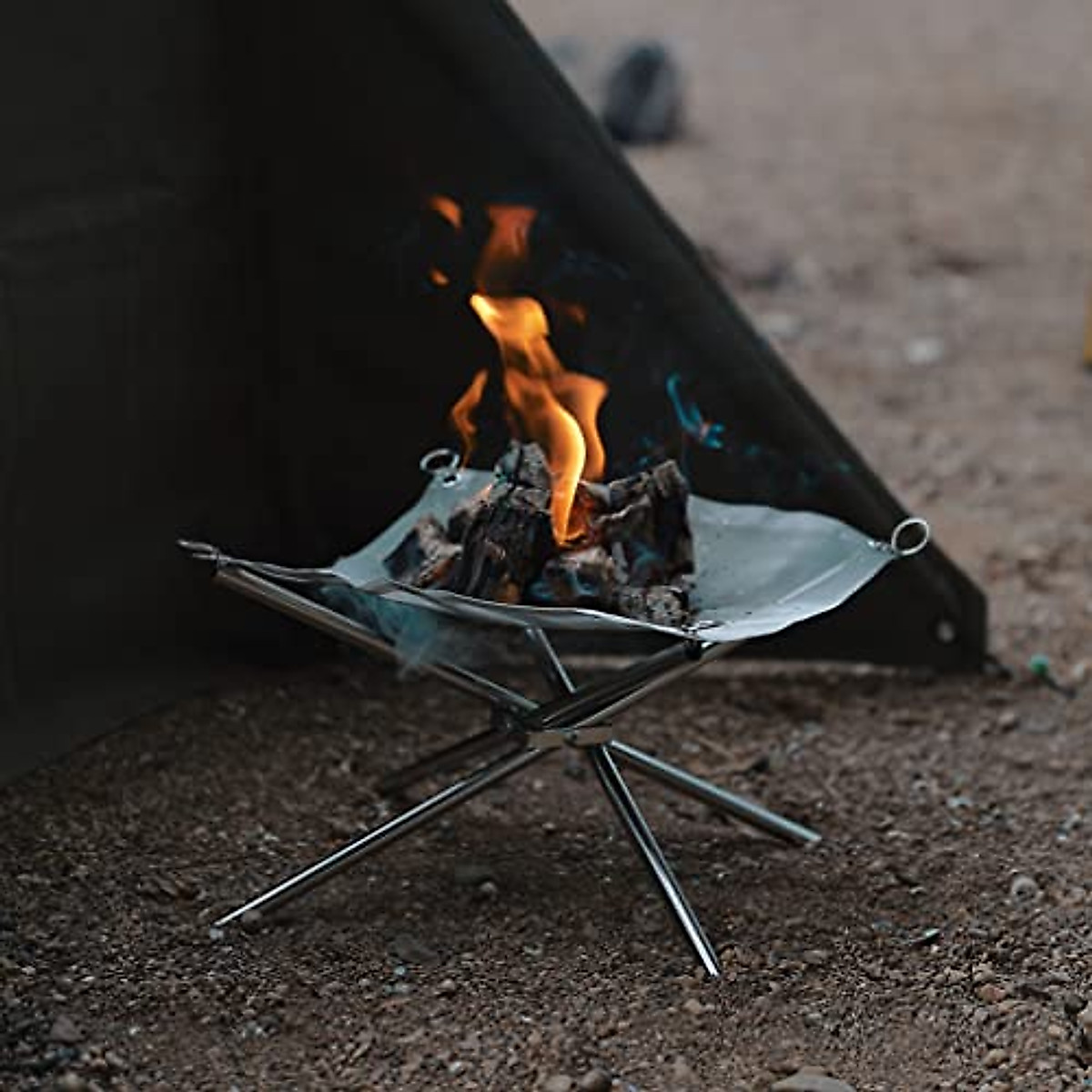 CAMPINGMOON Portable Mesh Fire Pit 16.5-inch with Carrying Bag SOLO-101(11.22" H)