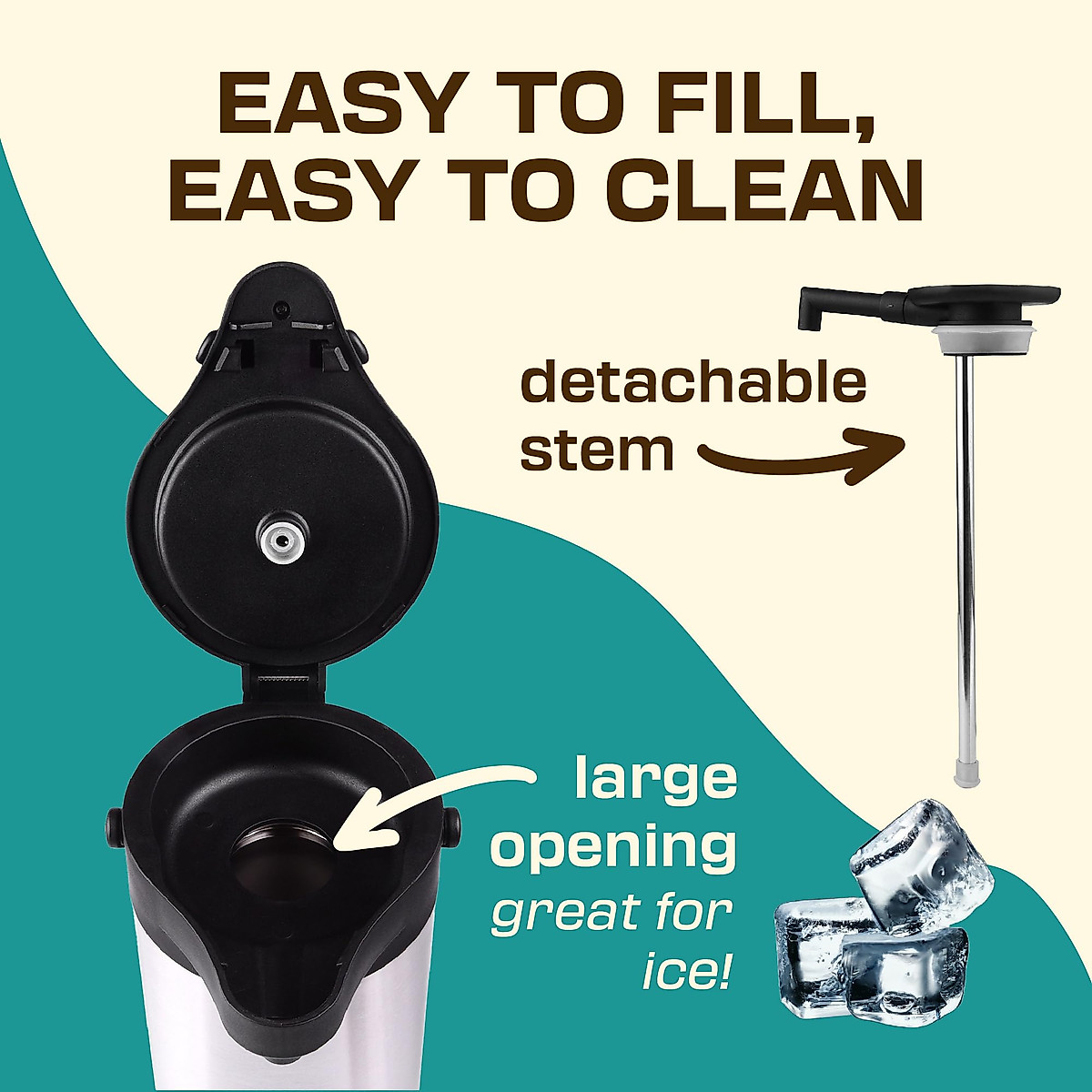 Thermal Coffee Carafe 74oz - 12 Hours Hot Insulated Drink Dispenser, Airpot Coffee Carafe, Hot Water Dispenser Countertop, Thermal Coffee Pot - Stainless Steel Coffee Carafes for Keeping Hot, Air-Pot