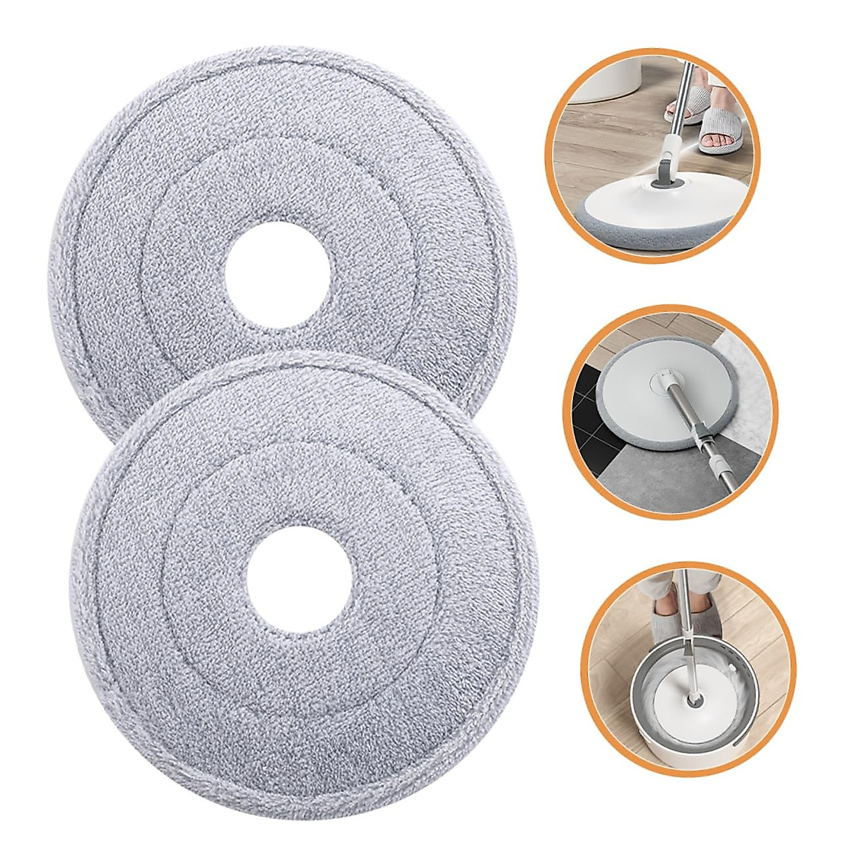 Didiseaon 2pcs Replacement Mop Head Mop Heads Commercial Wash Mop Head Flat Mop Home Clearing Items Mop Head Round Cleaning Supplies Refill Mop Head Household Clean Cloth Fabric