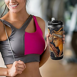 Ancient Greek Art Drcor Travel Coffee Mug Reusable Insulated Drinking Cup with Lid for Home Outdoor Works 13 Oz