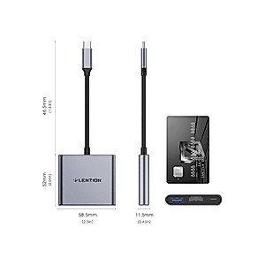LENTION 3-in-1 USB C Hub with 100W Power Delivery, USB 3.0 & 4K HDMI for 2023-2016 MacBook Pro, New Mac Air/Surface/Chrome/Steam Deck, More, Stable Driver Adapter (CB-C14, Space Gray)