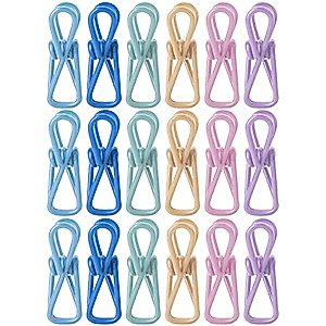 Mr. Pen- Chip Clips, 18 Pack, 2 Inch, Pastel Colors, Utility Steel PVC-Coated Clips, Bag Clips, Chip Clip, Metal Clips, Chip Bag Clip, Food Clips, Bag Clips for Food Storage, Food Bag Clips