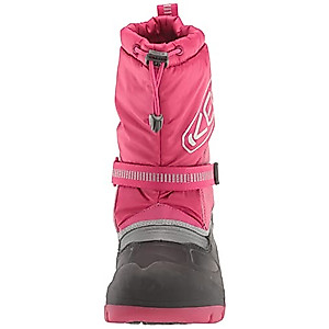 KEEN Snow Troll Insulated Waterproof Pull On Winter Boots, Fuchsia Purple/Silver, 2 US Unisex Big Kid