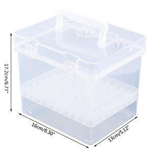 HEYXI 80 Slots Marker Pen Organizer Clear Plastic Carrying for Case Handheld Storage Box Waterproof for Paint Pens s Mar