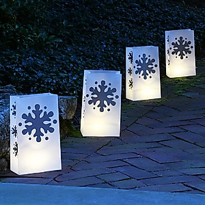 LumaBase 82236 Battery Operated LED Luminaria Kit, Snowflake
