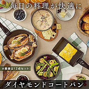 Iris Frying pan [1] White/Marble 6-Point Diamond-Coated Bread Set IH corresponding ISN-SE6