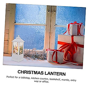 Portable Christmas Lights 1PC Portable Lantern Christmas Decor LED Lantern Christmas Snow Globe Lantern Decorative Lamp Glitter Lanterns Snowball Gift Decorate Night Light Music