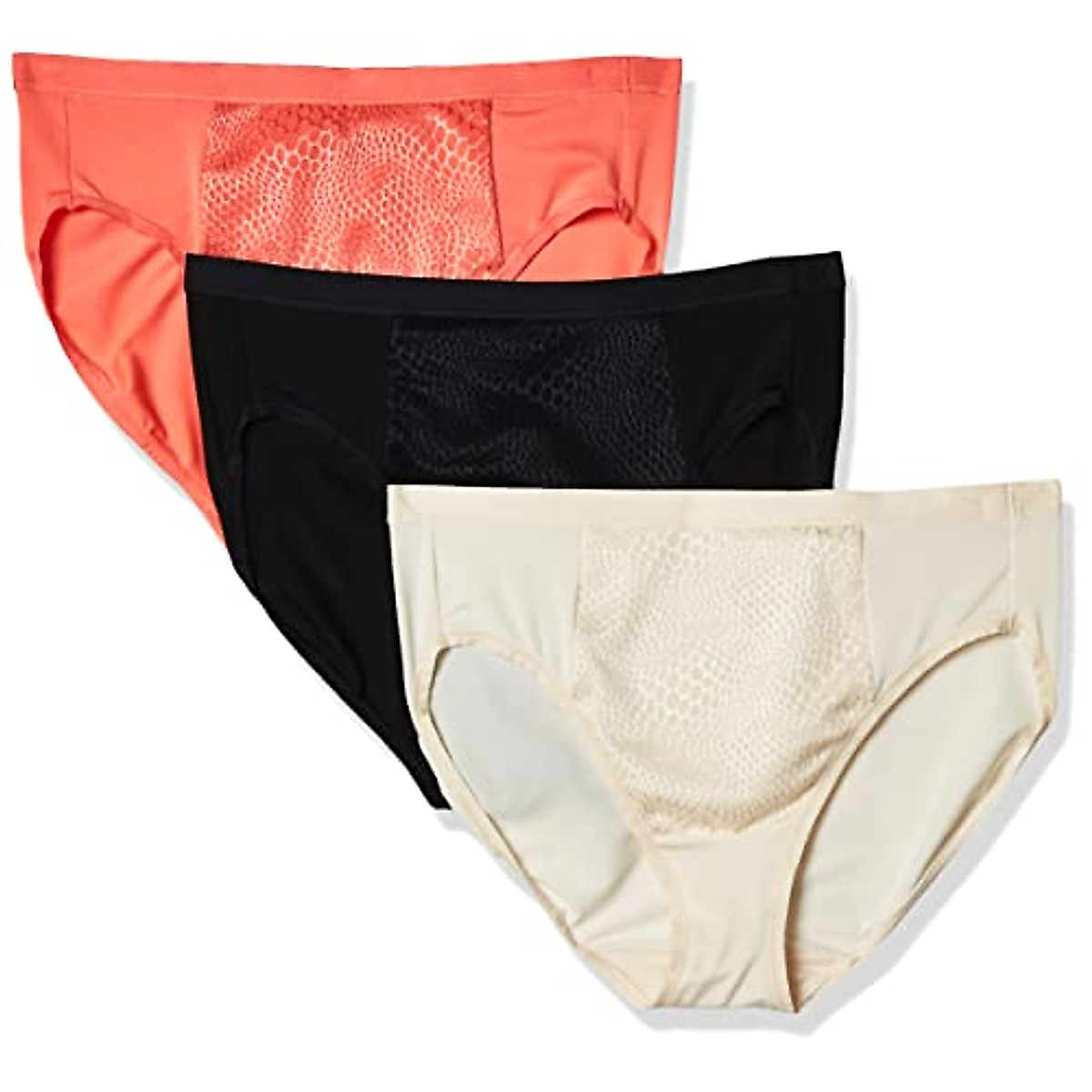 Warner's womens Blissful Benefits Tummy Smoothing Hi-cut Panty Underwear, Sugar Coral Pearled Ivory Black, Large US