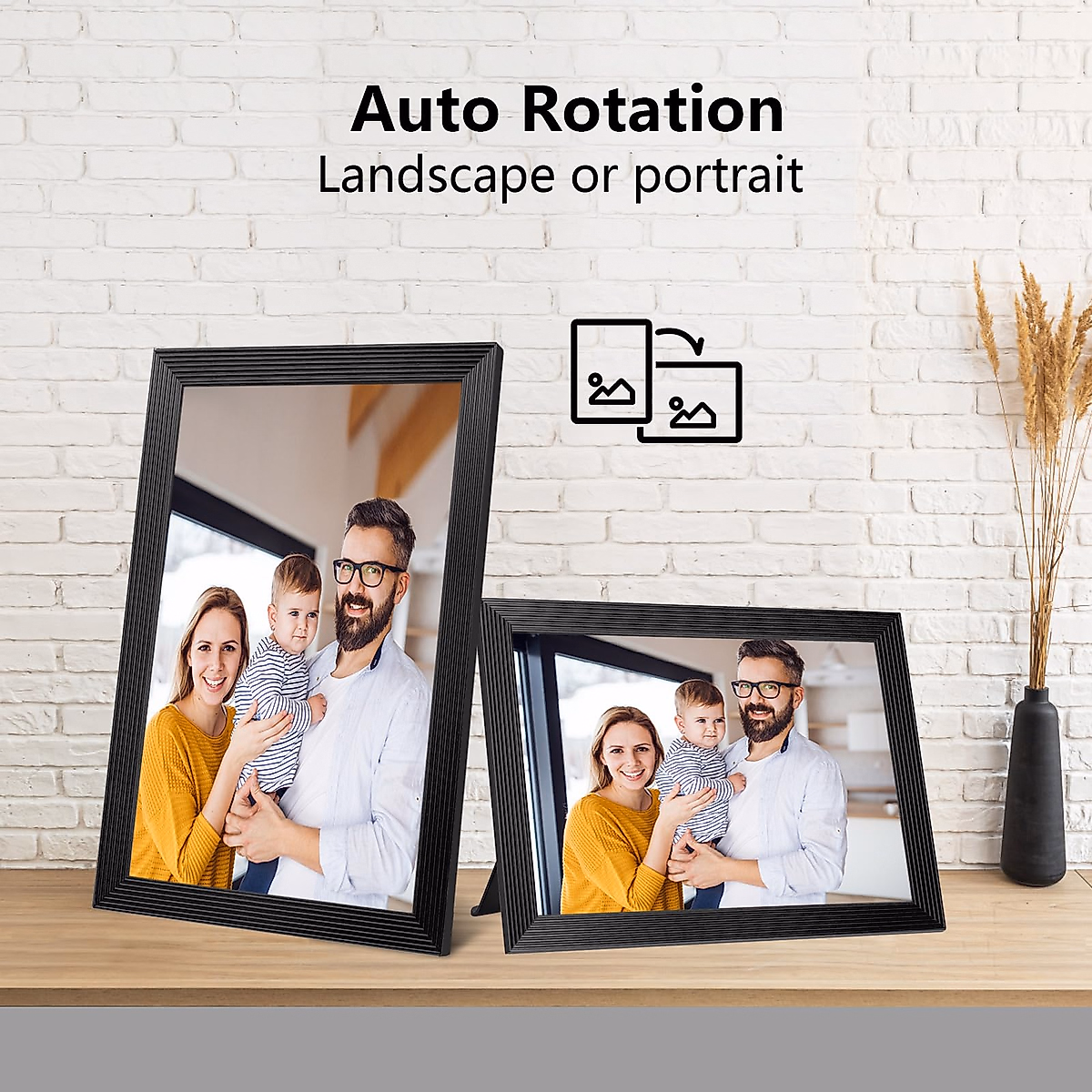 32GB 10.1 inch WiFi Digital Photo Frame 1280 * 800 IPS Touch Screen Share Moments via App from Anywhere, Support Mirco SD Card Extend Storage, Auto-Rotate